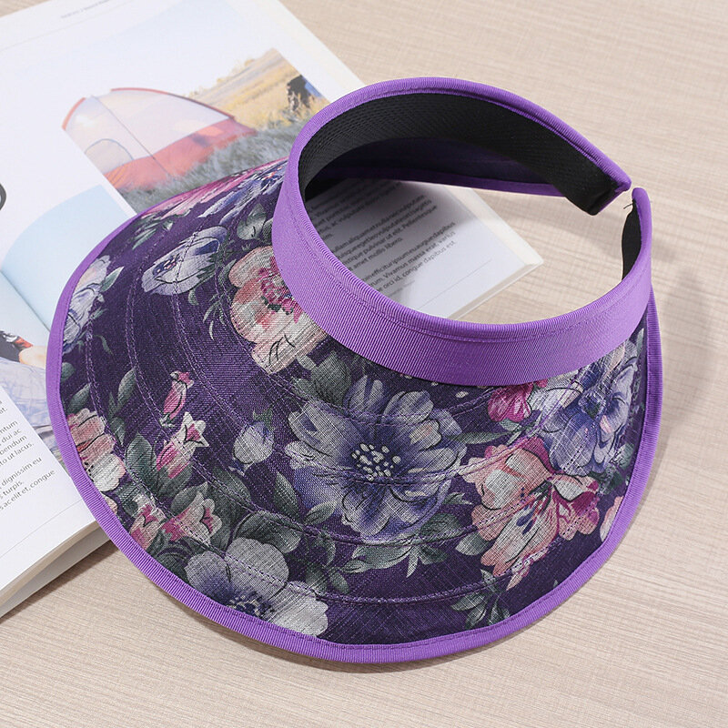 Шляпа, женская, фиолетовая, размер 56-59, с большим козырьком