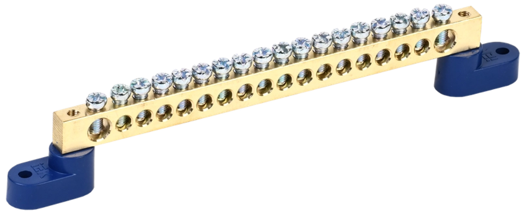 Шина IEK / ИЭК ШНИ-8х12-18-У2-С N нулевая, на двух угловых изоляторах, контактная группа качественная латунь, 180×29×29.3мм, DIN-рейка, 125А / соединитель проводов