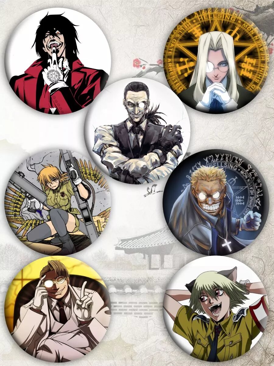Значки Hellsing Хеллсинг Алукард