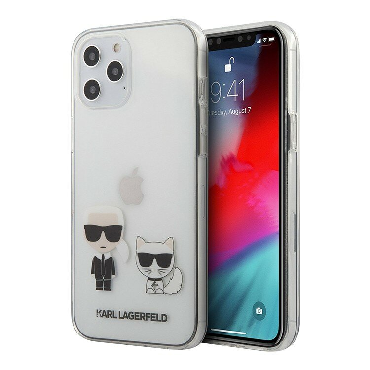 Karl Lagerfeld чехол для iPhone 12 | 12 Pro, Ikonik Karl & Choupette прозрачный