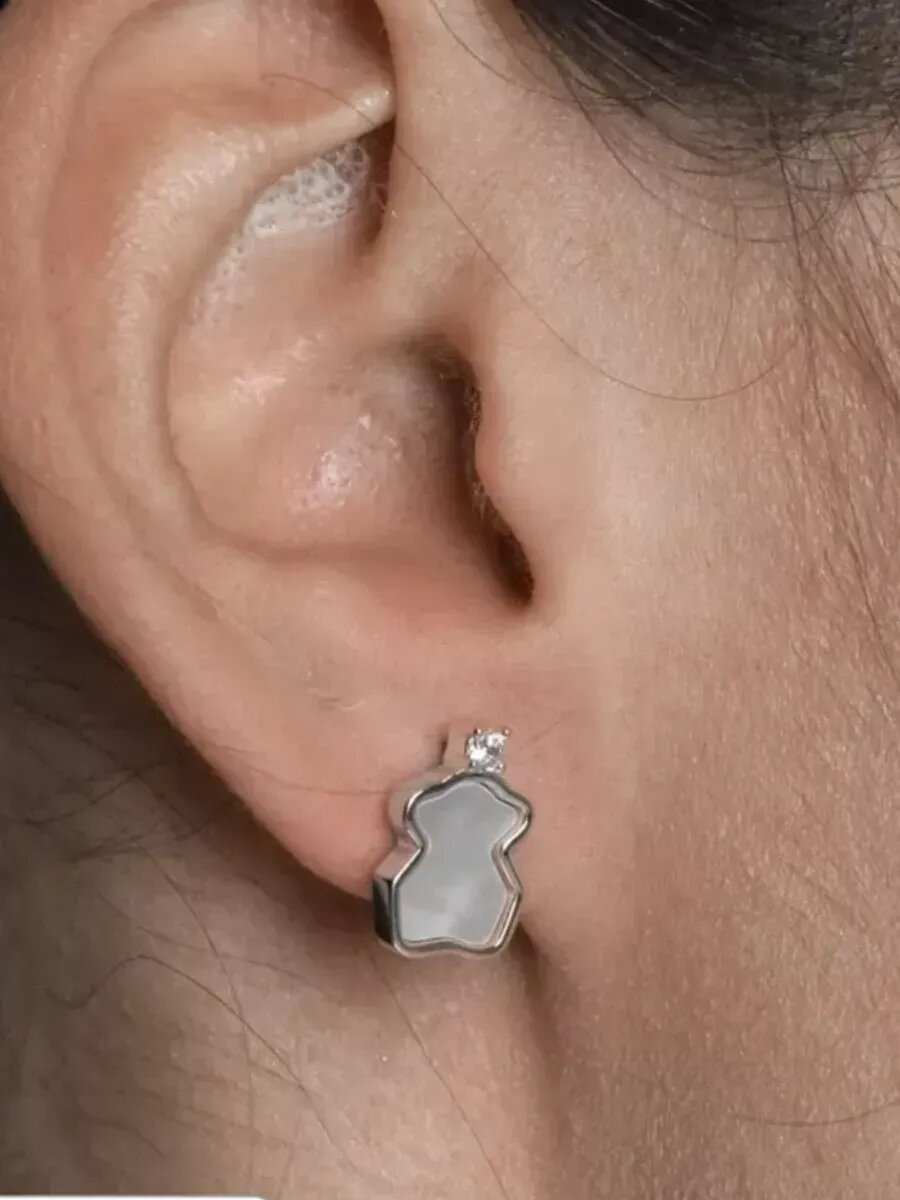 Серьги пусеты, перламутр