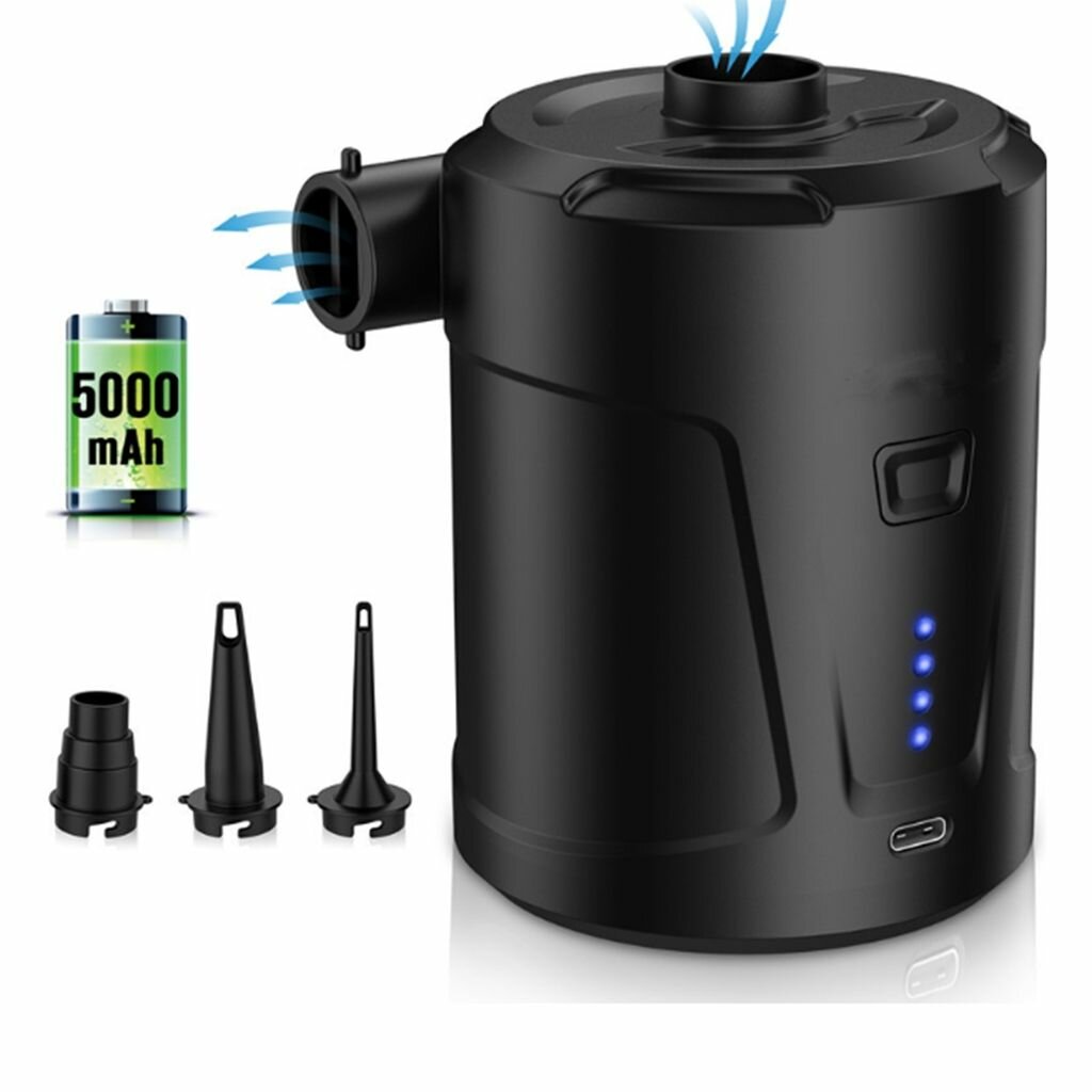 Быстро электрический насос для матраса Airs, портативный наполнитель, дефлятор с 3 насадками, быстрая надувание