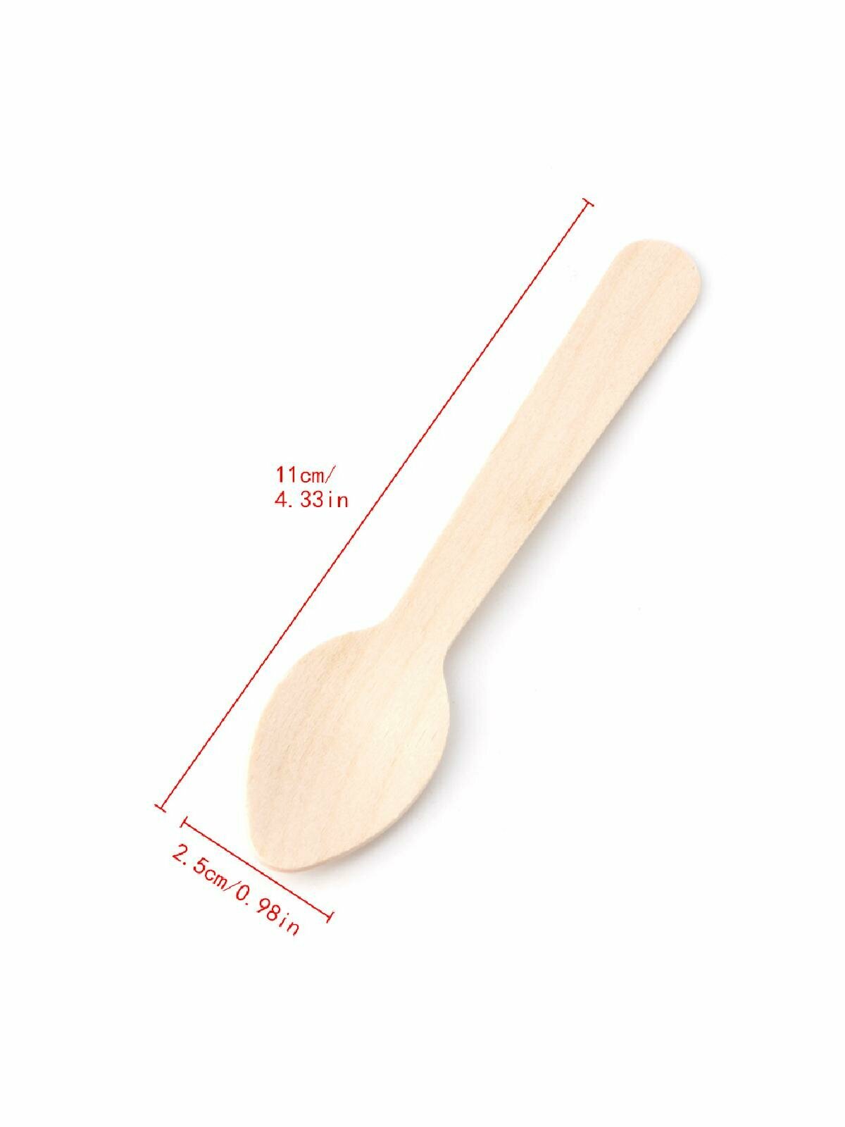 Одноразовые мини-ложки деревянные 100 шт./комплект, ложки для мороженого, десертные ложки для детей, девочек и мальчиков, ручные принадлежности для дегустации еды