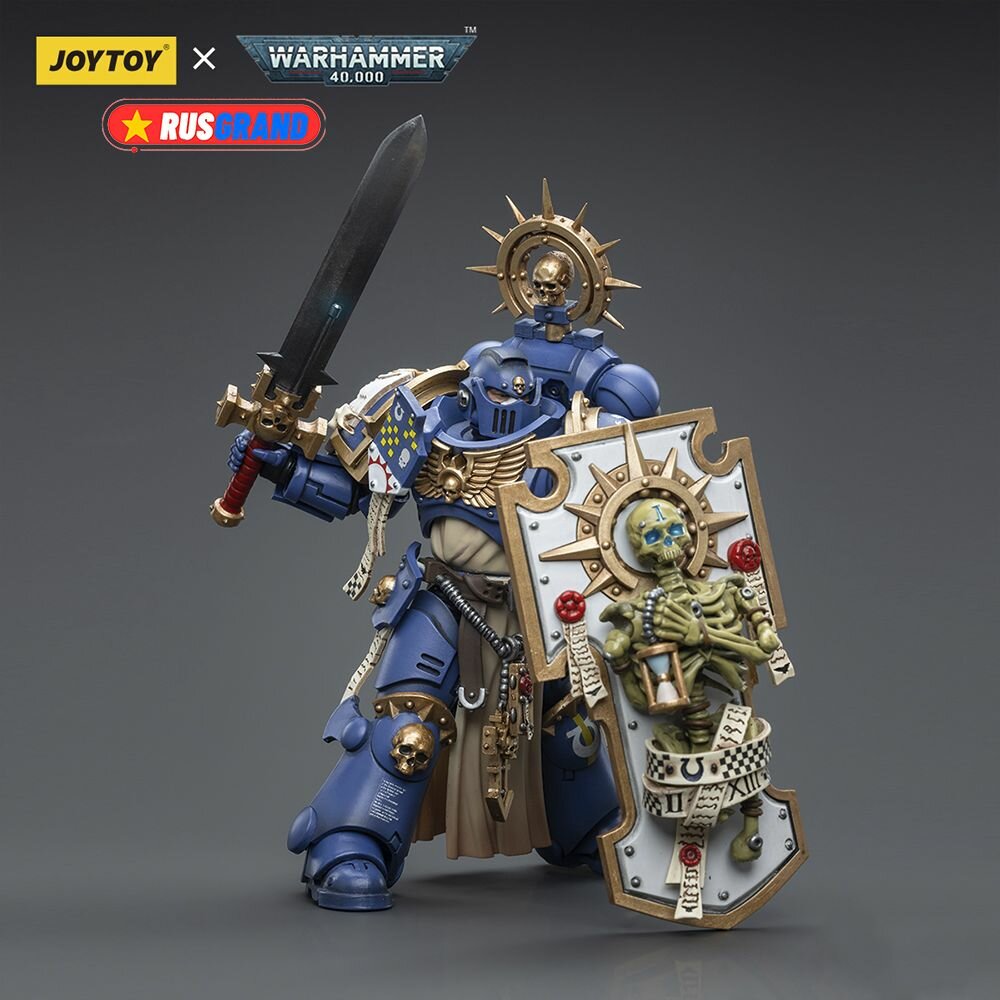 Подвижная фигурка JOYTOY Warhammer 40000 Ultramarines Primaris Captain with Relic Shield and Power Sword
