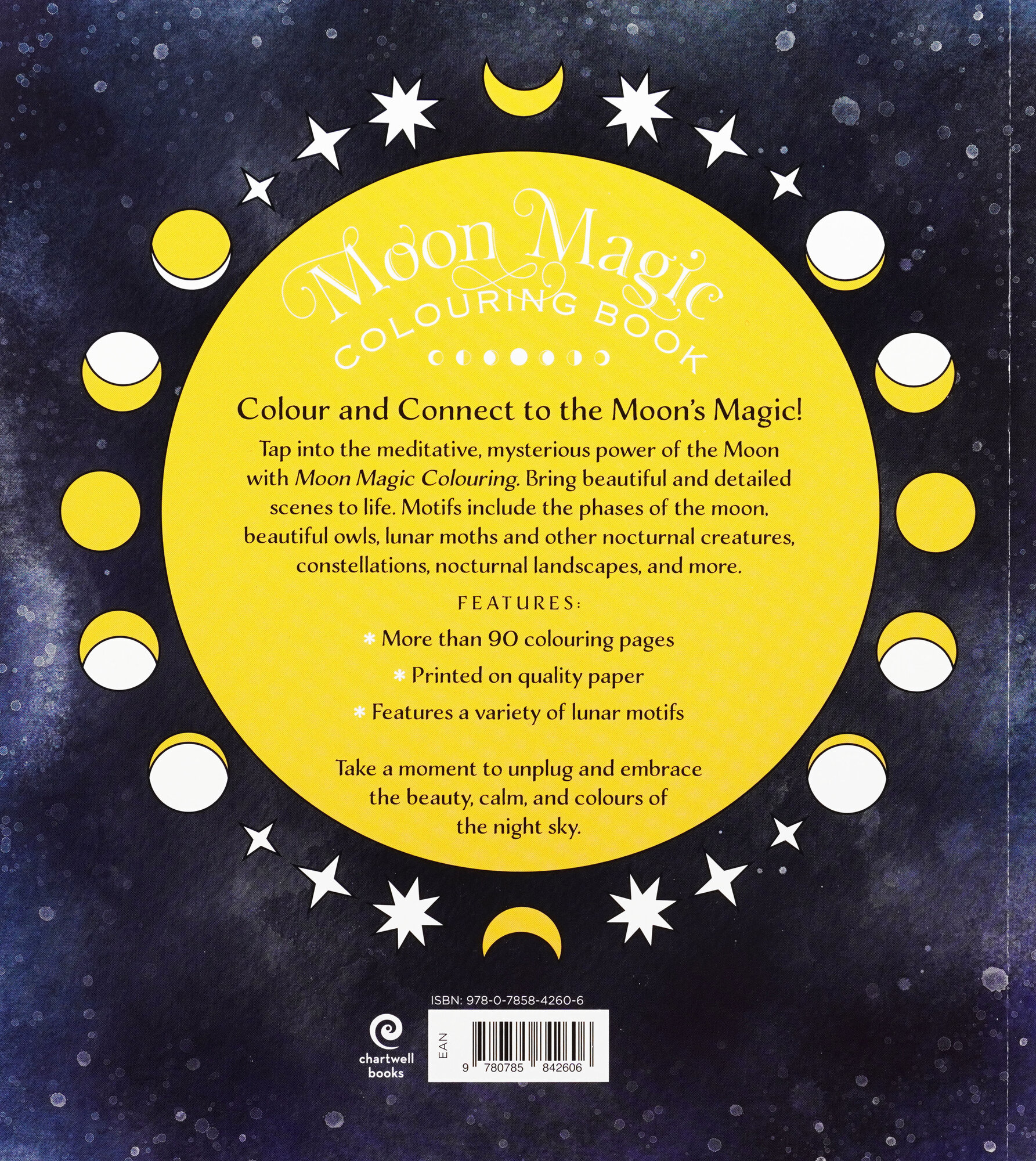 Книжка-раскраска "Лунная магия" (Moon Magic Colouring Book) (космос, вселенная, звезды)). — фото 1