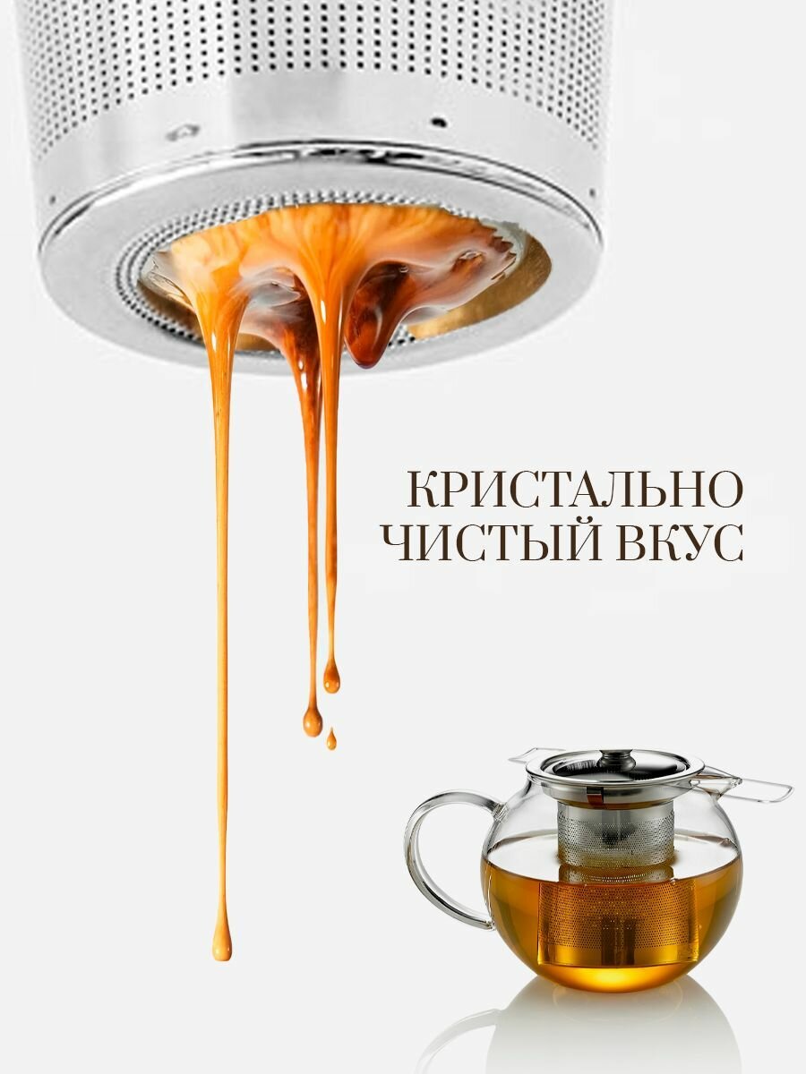 Ситечко для заваривания чая и кофе с крышкой и удобной ручкой, универсальное для кружки, чайника и самовара, из нержавеющей стали