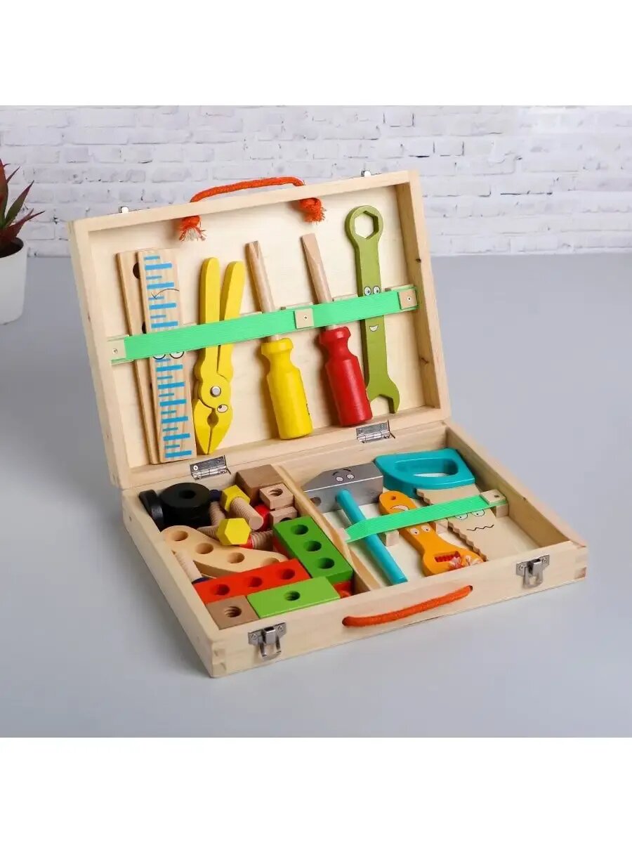 Развивающая игра Набор плотника + конструктор в чемоданчике