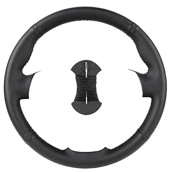 Чехол на руль автомобиля из кожи Nappa, изготовленный на заказ, для Suzuki Jimny Black black thread