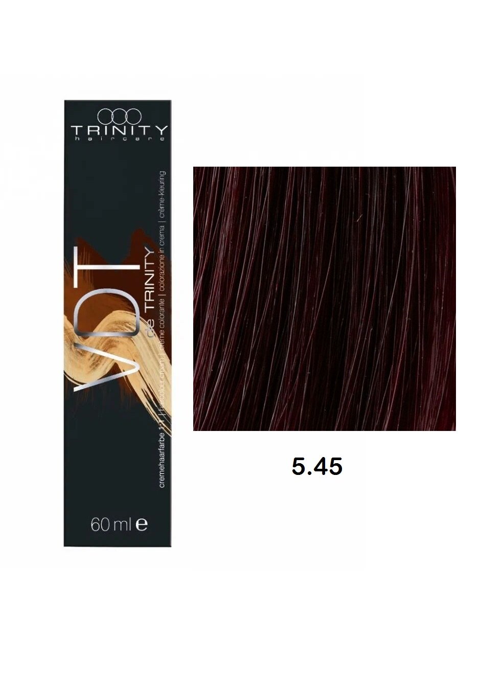 Trinity VDT Стойкая краска для волос 60 мл - VDT 5.45 hellbraun rot mahagonil Светло-коричневый медно-красный