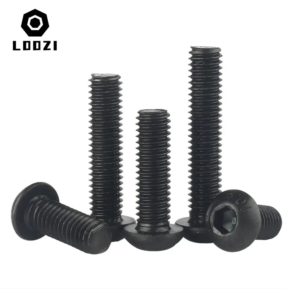Винты шестигранные черные LOOZI M2x3mm ISO7380 Grade10.9