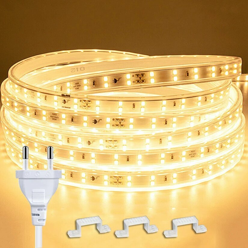 Светодиодная лента 220В Warm White, 2м, 120 LED/м