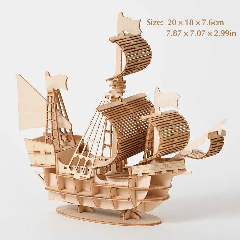 Деревянный корабль-конструктор, модель корабля, цвет ship
