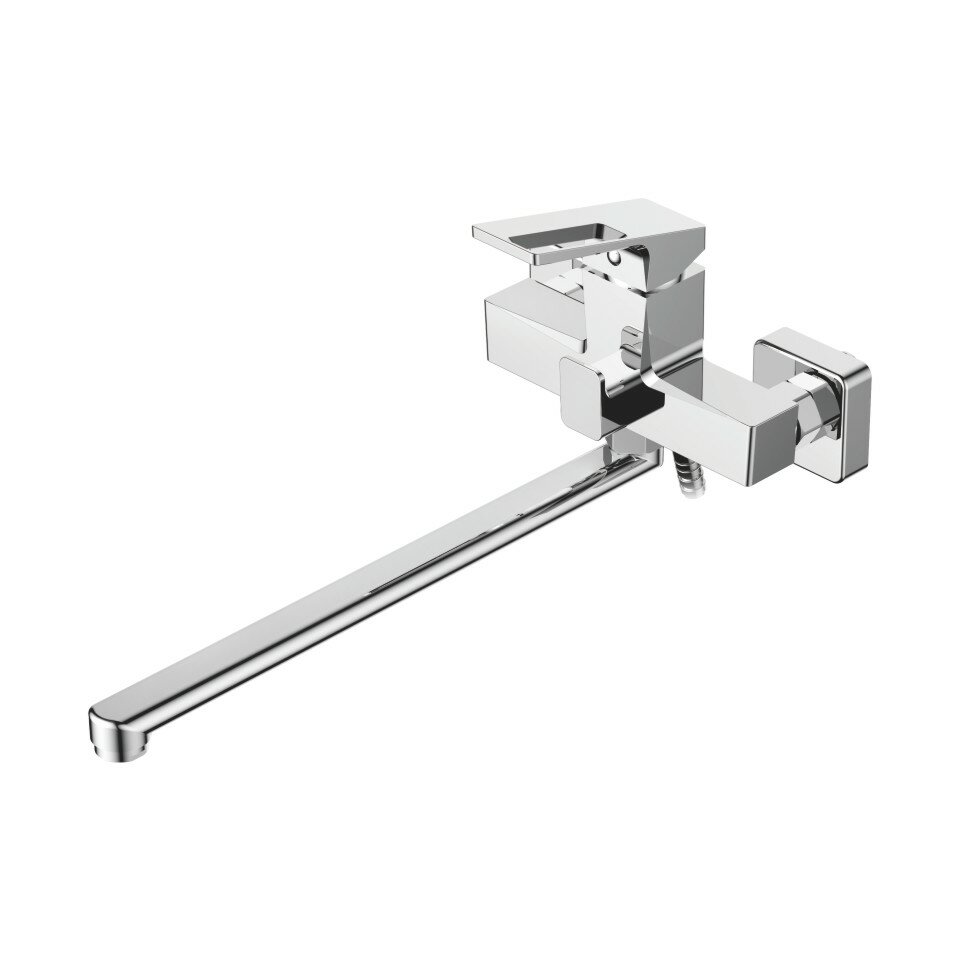 Смеситель для ванны с длинным изливом и душем , латунь, хром, Ledeme L2292