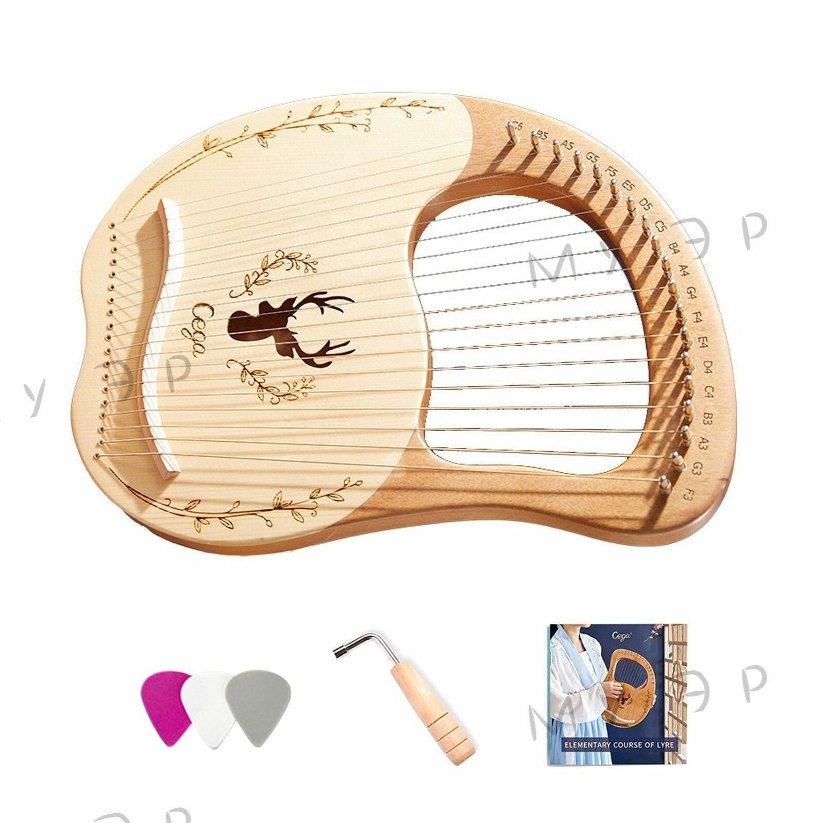 19-струнная деревянная лира-арфа