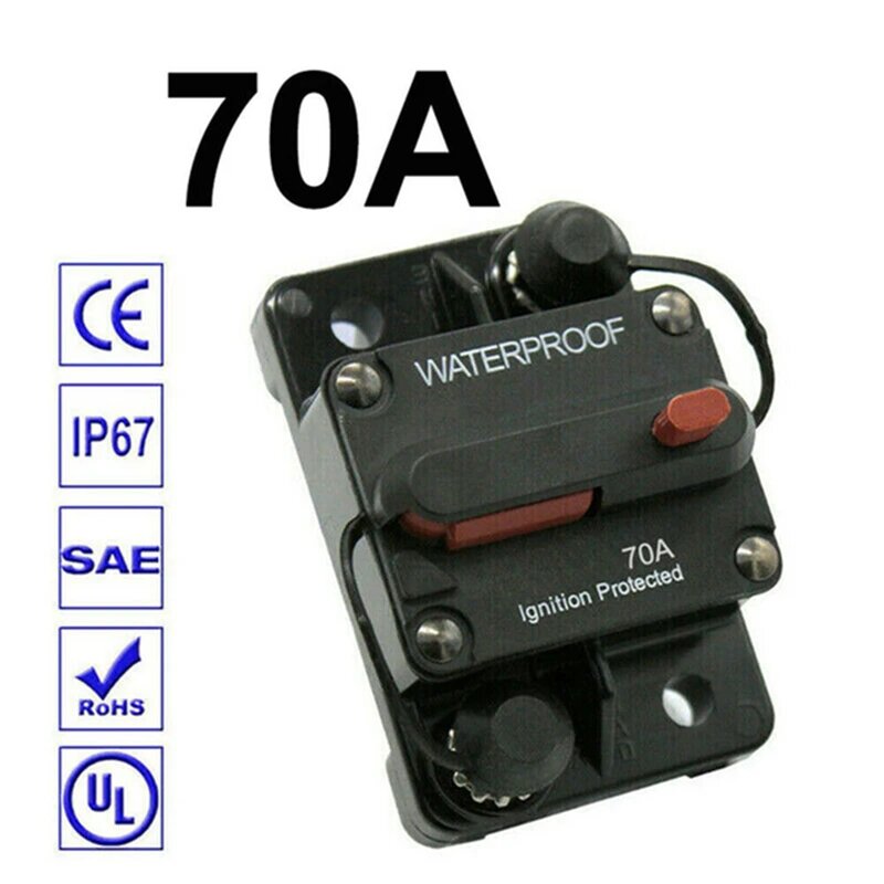 Автоматический выключатель 70A, водонепроницаемый, IP67, SAE, RoHS, UL