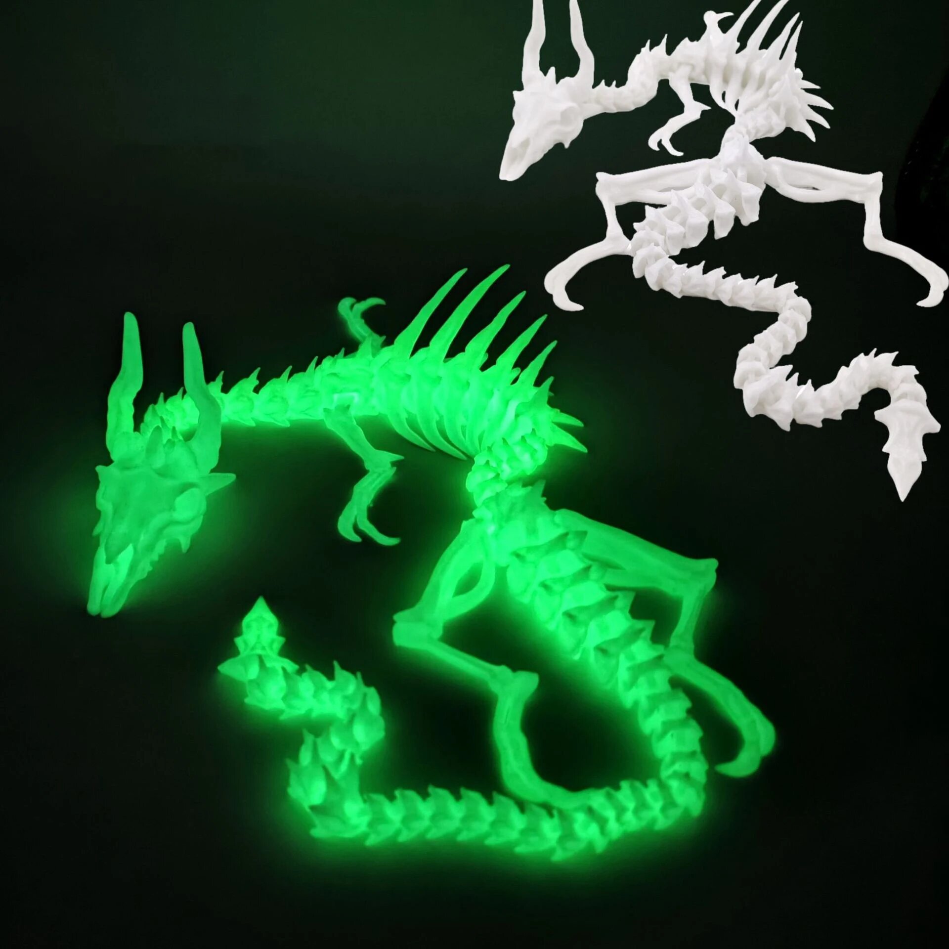 3D Печатный Скелет-Дракон Фигурка Зеленый, 1pcs Luminous A13