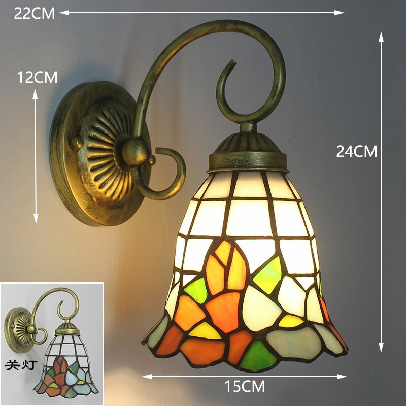 Бра MyArtWe M100W Стеклянный настенный светильник от Тиффани Абажур из цветного стекла