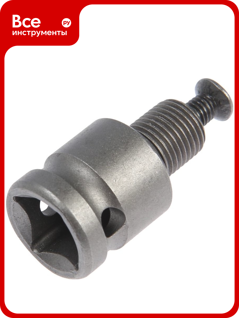 Адаптер для гайковерта CrV, с квадрата 1/2 на резьбу 1/2 , 35 мм тундра 7443396