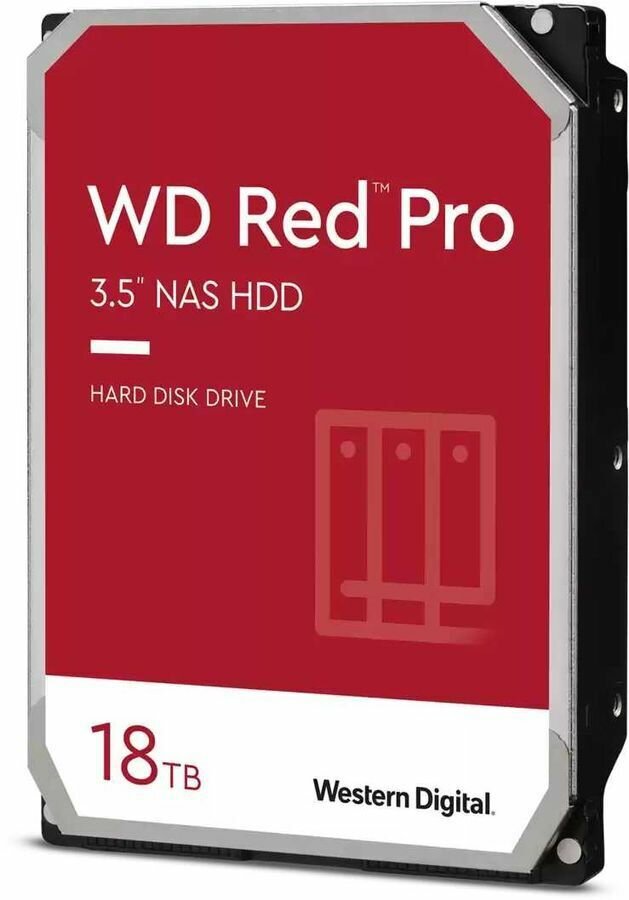 3.5" 18 ТБ Жесткий диск WD Red Pro (WD181KFGX) - SATA III, 6 Гбит/с, 7200 об/мин, кэш память - 512 МБ, RAID Edition
