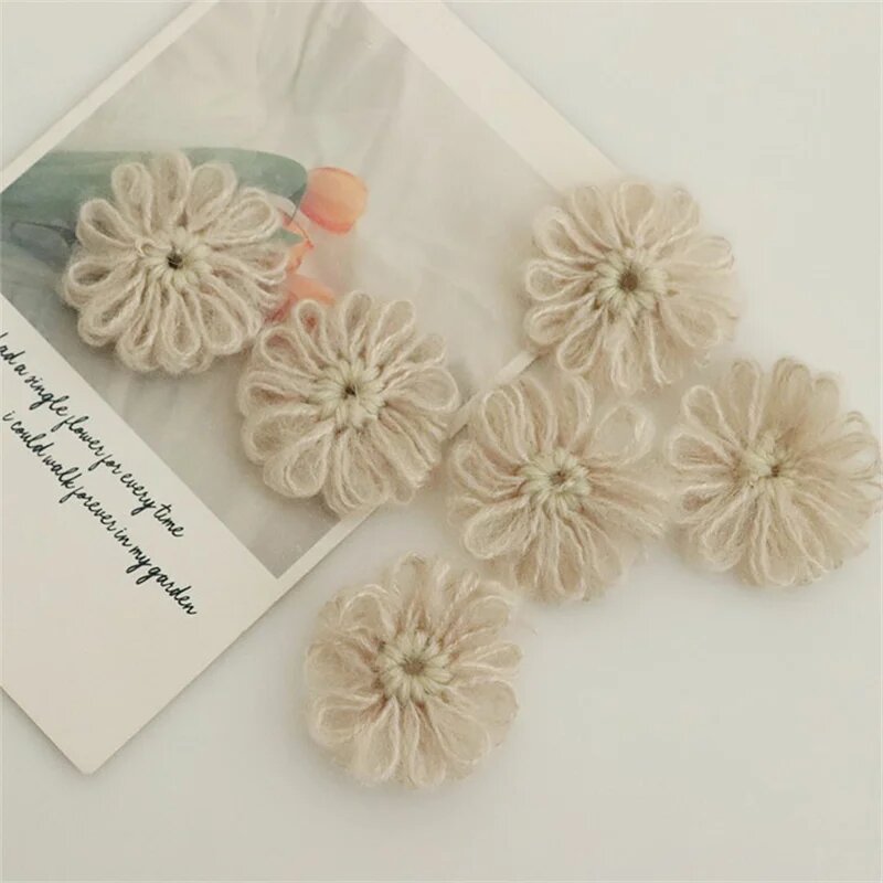 DIYHOUSEDAY Вязаные цветы из шерстяной пряжи 30 шт