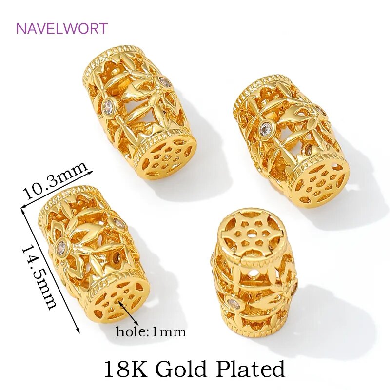 Разделители для бусин NAVELWORT 18K Gold Plated, 14.5x10.3 мм, 4 шт