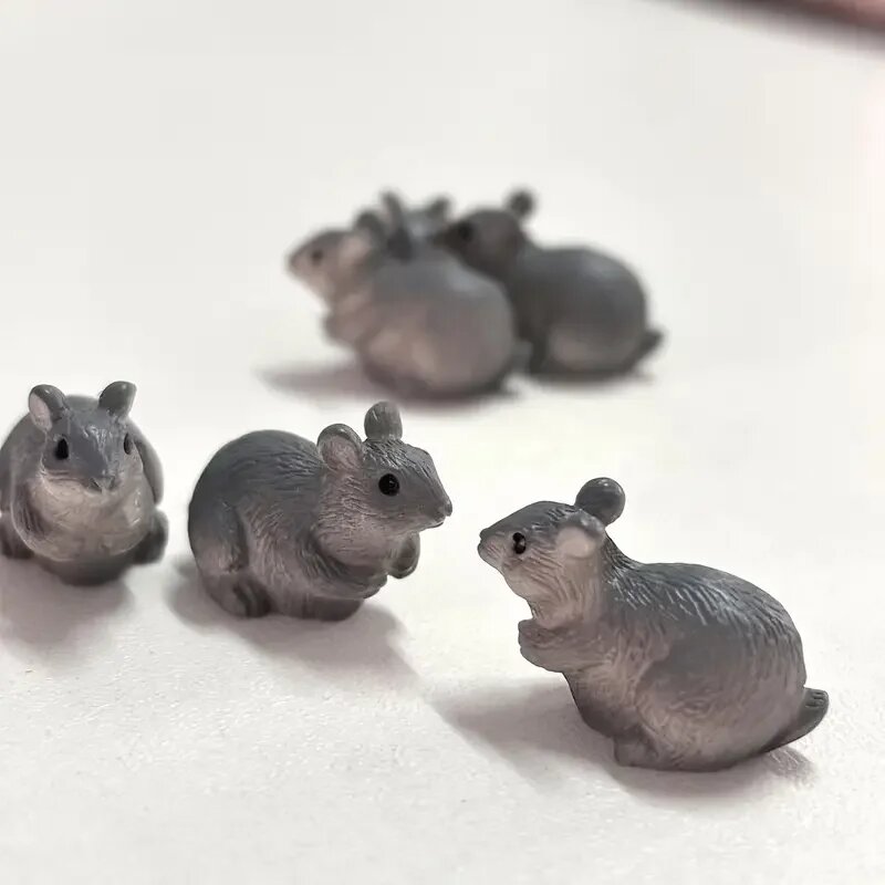 Миниатюрные фигурки мышей из смолы, 10pcs