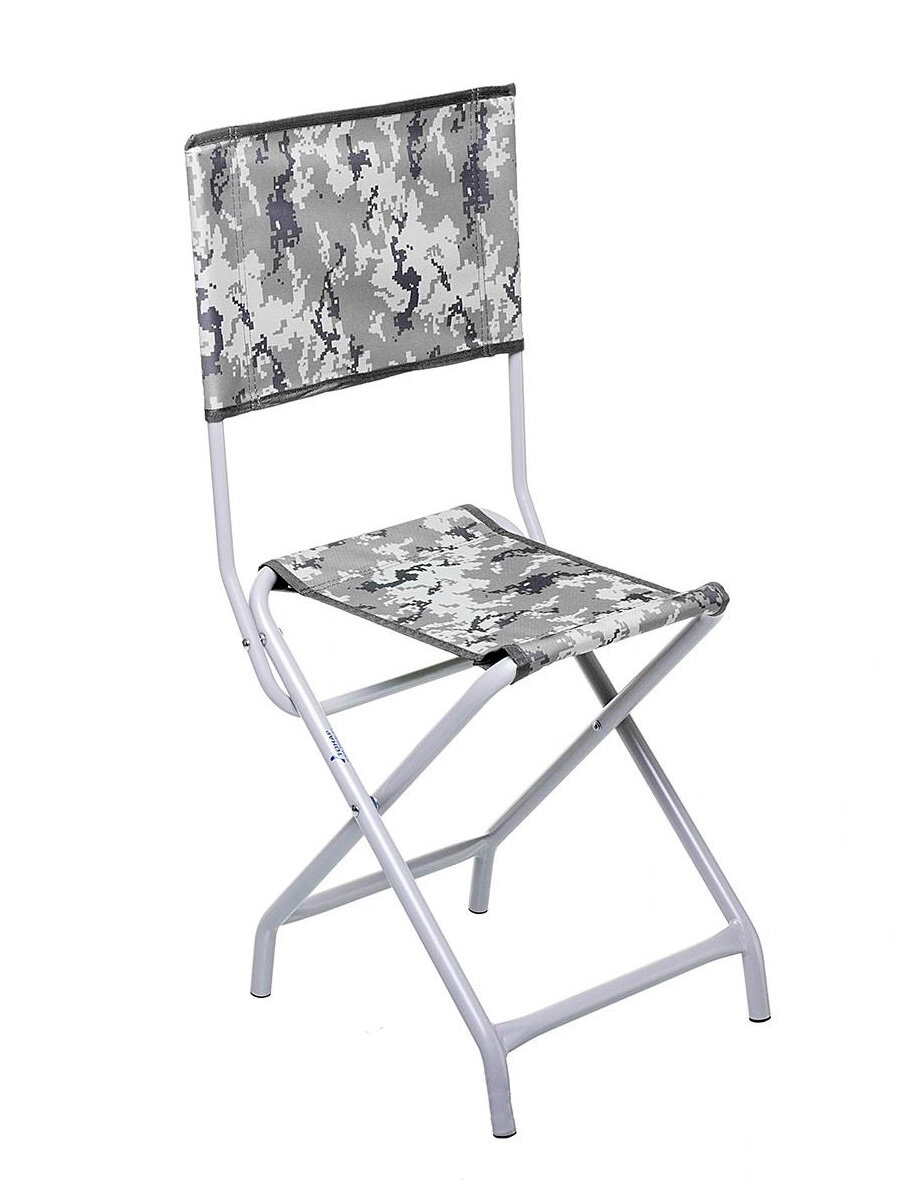 Стульчик рыболова со спинкой Nisus СР-400C (ст. труба д19) КМФ цифра (T-N-FC-400S-DG)