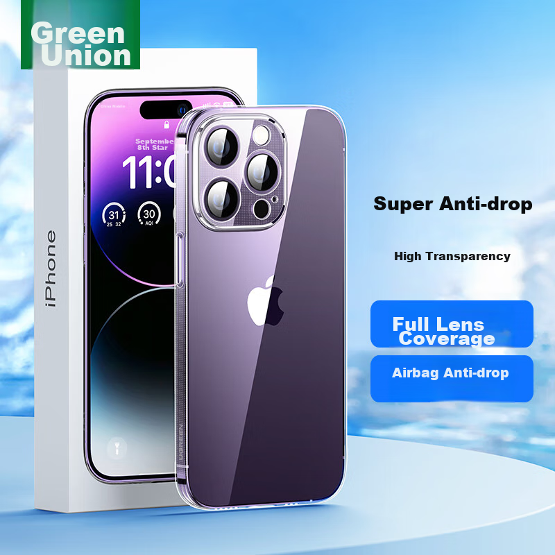 Lulian IPhone 14 Pro Case, Shockproof, Anti-Fingerprint, Wear-Resistant, Anti-Yellowing, Full Lens Protection, Ultra-Thin, Transparent