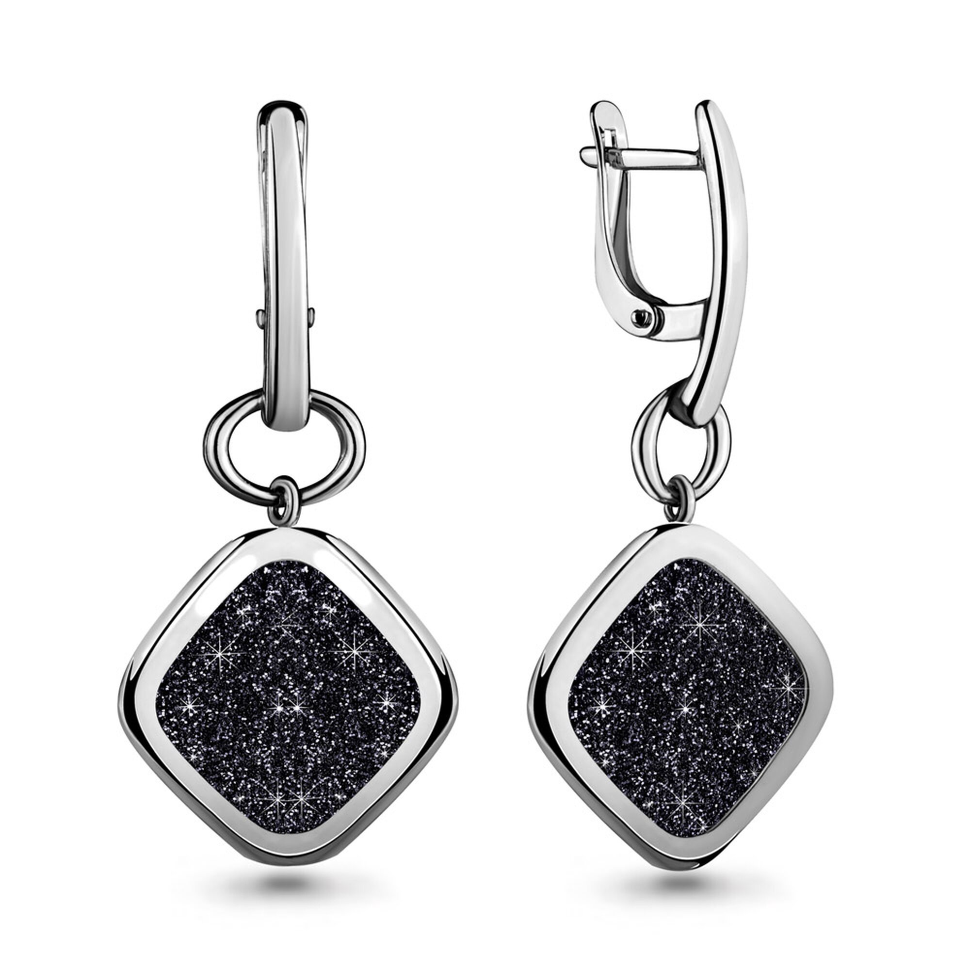 Серьги, серебро, 925 проба, родирование, фианит