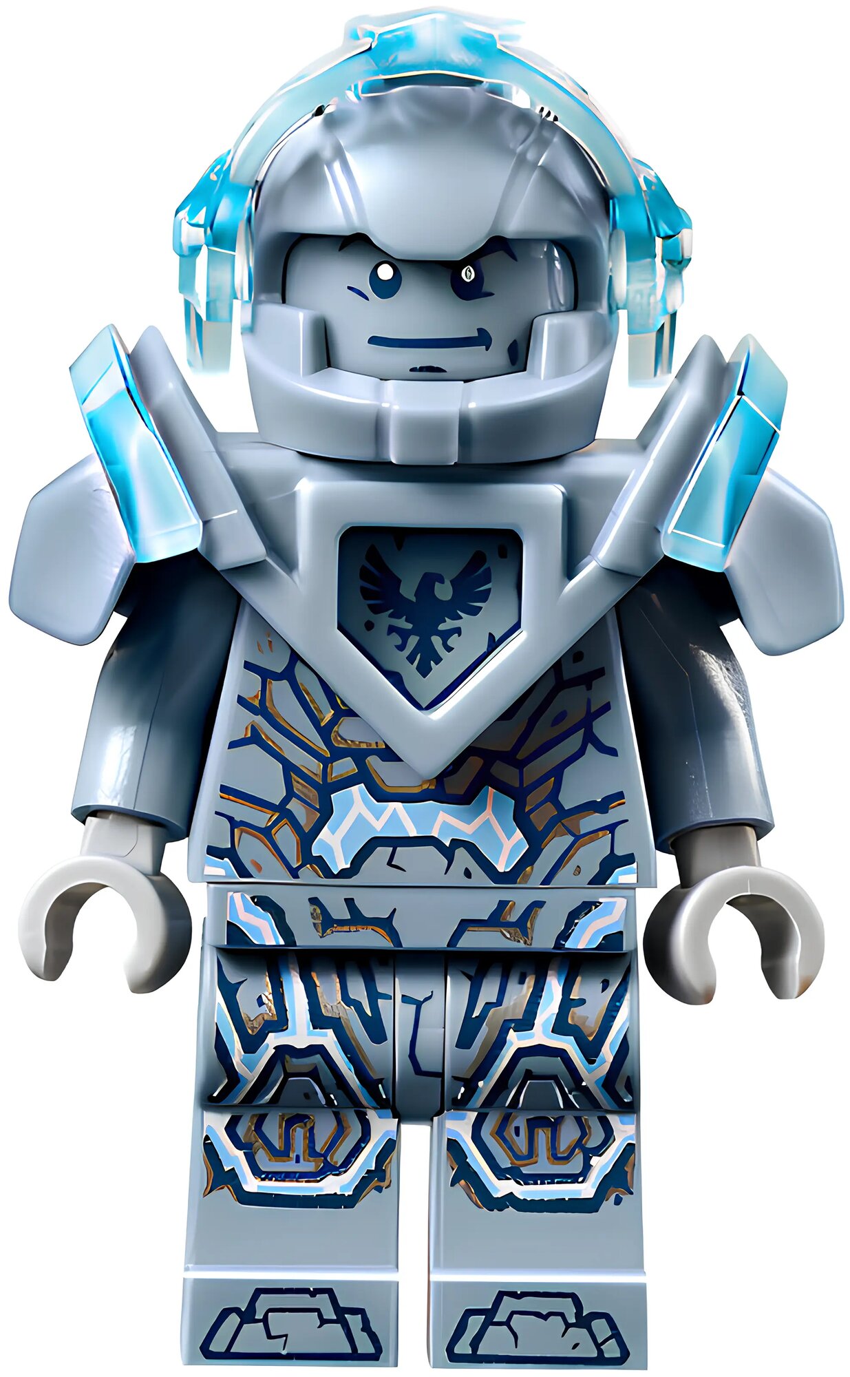 Минифигурка Lego Clay Moorington - Sand Blue Helmet and Armor, Trans-Light Blue Visor (Stone Clay) nex106 N