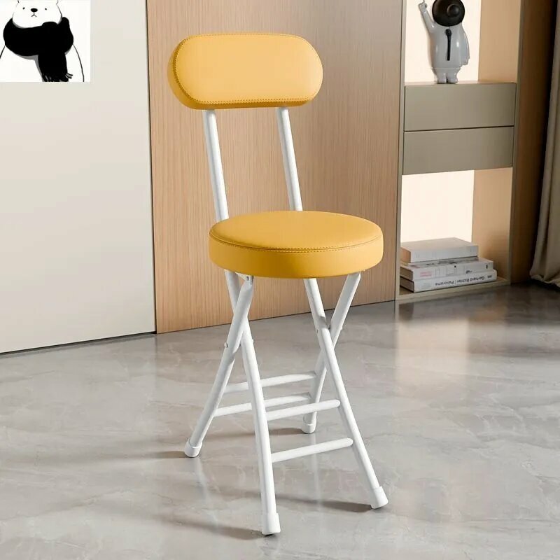 Барный стул Oriental Retro, полубарный, желтый, текстиль/искусственная кожа, 32x29x76 см