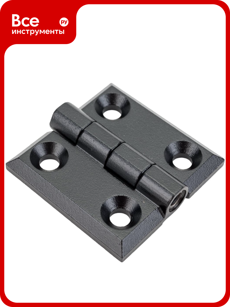 Накладная петля тризам ПН5050.1.5.4 (50х50 мм; металл; черная; 180 градусов; 4 отверстия М6) TRZ0096, черный