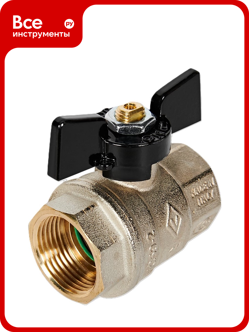 Шаровый кран В/В Ду-25 /1" бабочка черная Bugatti OREGON 03020072, черный