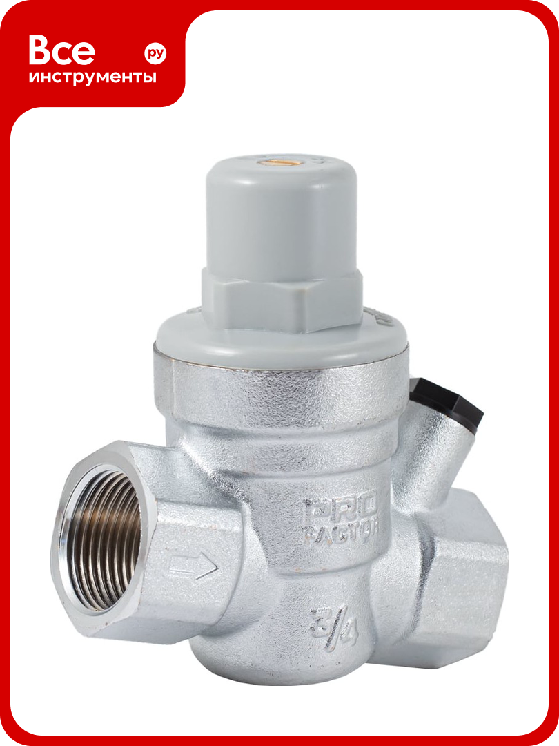 Редуктор давления PROFACTOR мембранный, с отводом под манометр 3/4" PF PRV 254, понижения давления