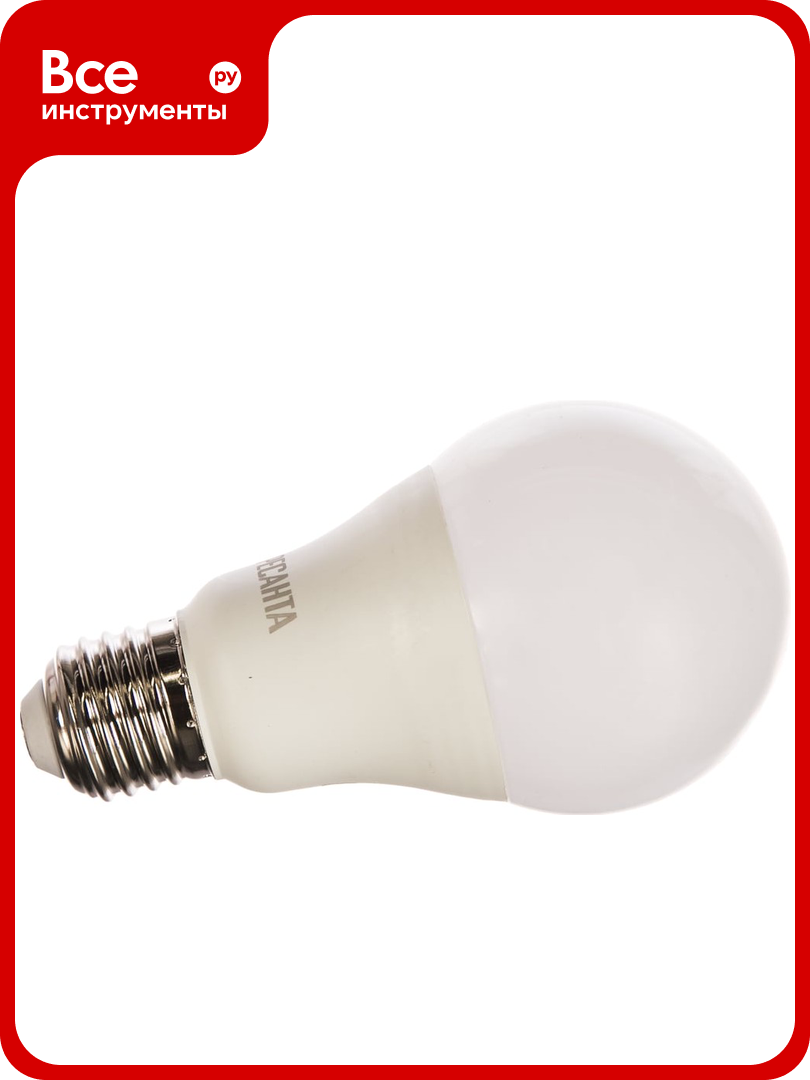 Светодиодная лампа Ресанта LL-R-A65-15W-230-4K-E27 (груша, 15Вт, нейтр, Е27) 76/1/20