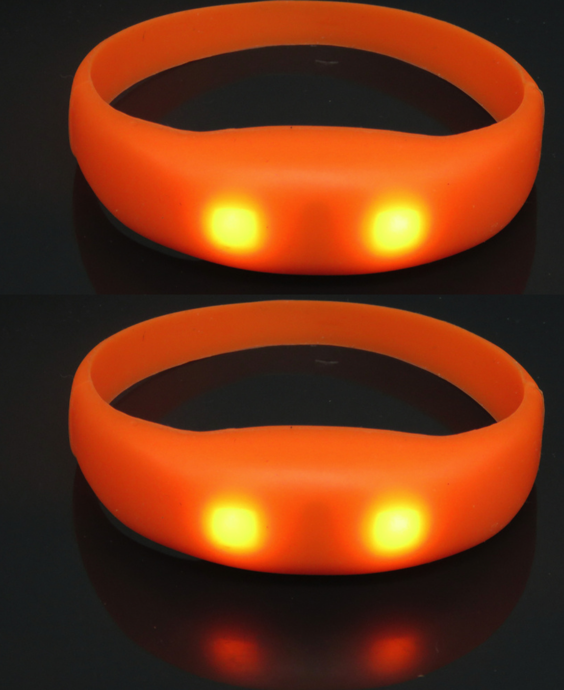 Браслет светящийся 2 штуки для вечеринки для детей и взрослых оранжевый