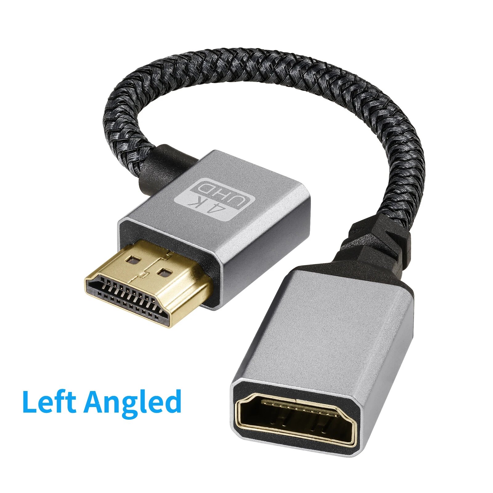 HDMI кабель 15 см, Left Angled, 4K