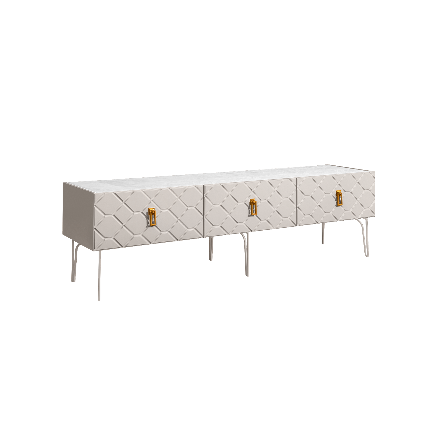 Тумба тв 1,6 Bogemia Farfalle. Silk grey/золото