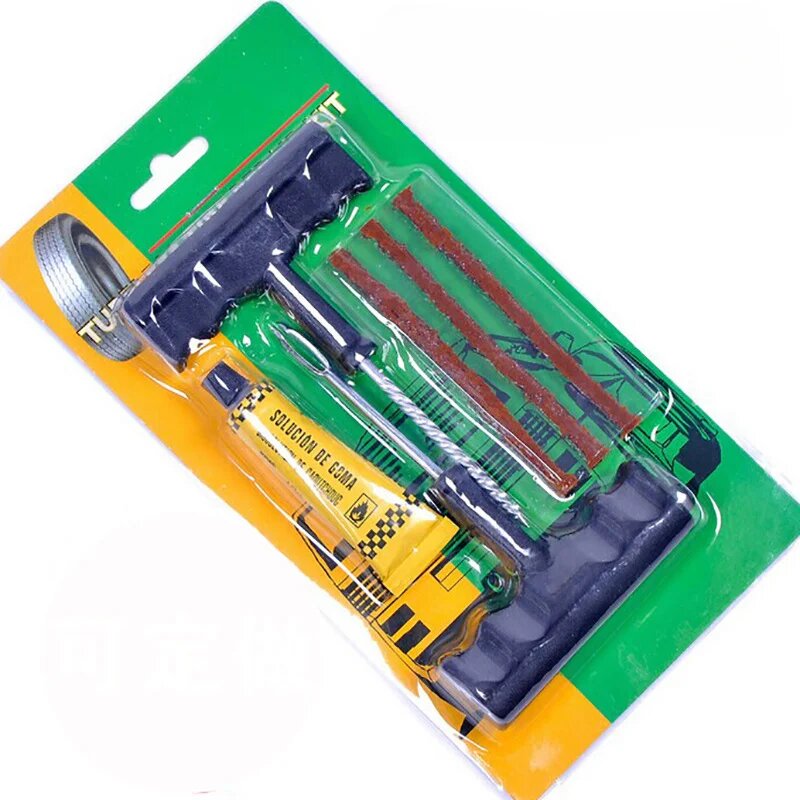 Инструмент для ремонта автомобильных шин набор для ремонта шин набор инструментов для верховой езды бескамерная шина для автомобиля велосипеда прокол для шин инструменты для гаража с резиновой полосой, a set of 6 pieces