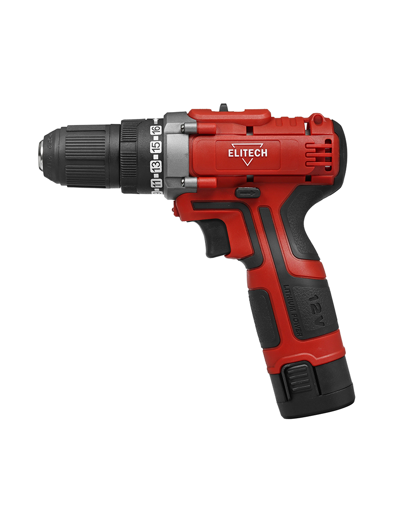 Шуруповерт Elitech ДА 12Л2, 12В, быстрозажимной патрон, 40 Нм, кейс