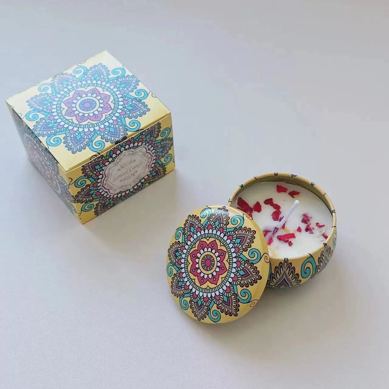 Подарочная коробка, для ароматических свеч, Элегантная русская классика, желтый цвет