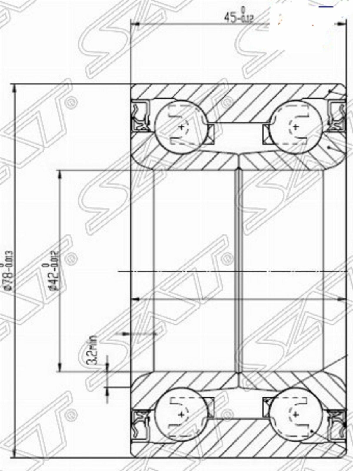Подшипник передней ступицы FORD ESCAPE