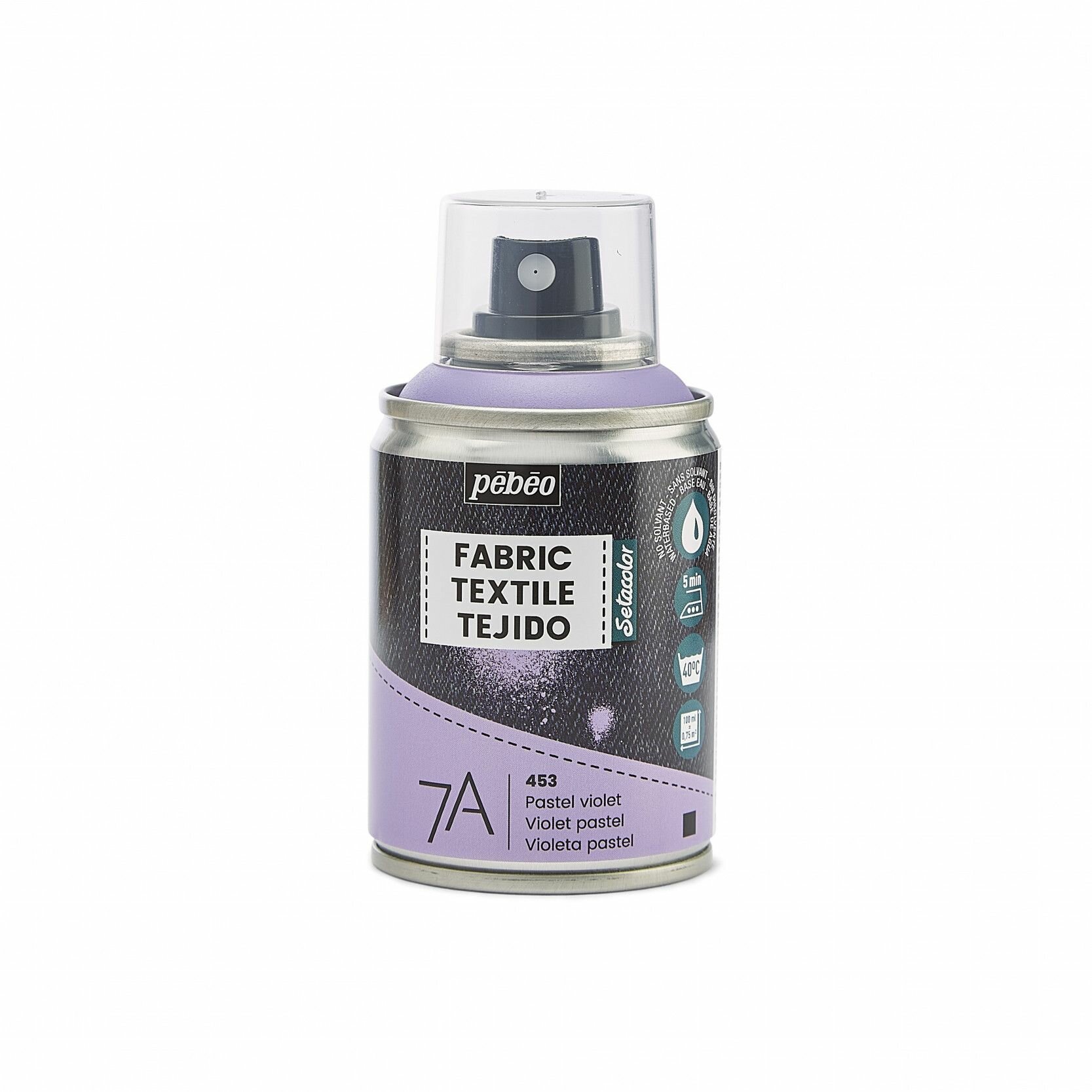 PEBEO 7А Spray краска по текстилю, аэрозоль 100 мл, Пастельный фиолетовый 805453
