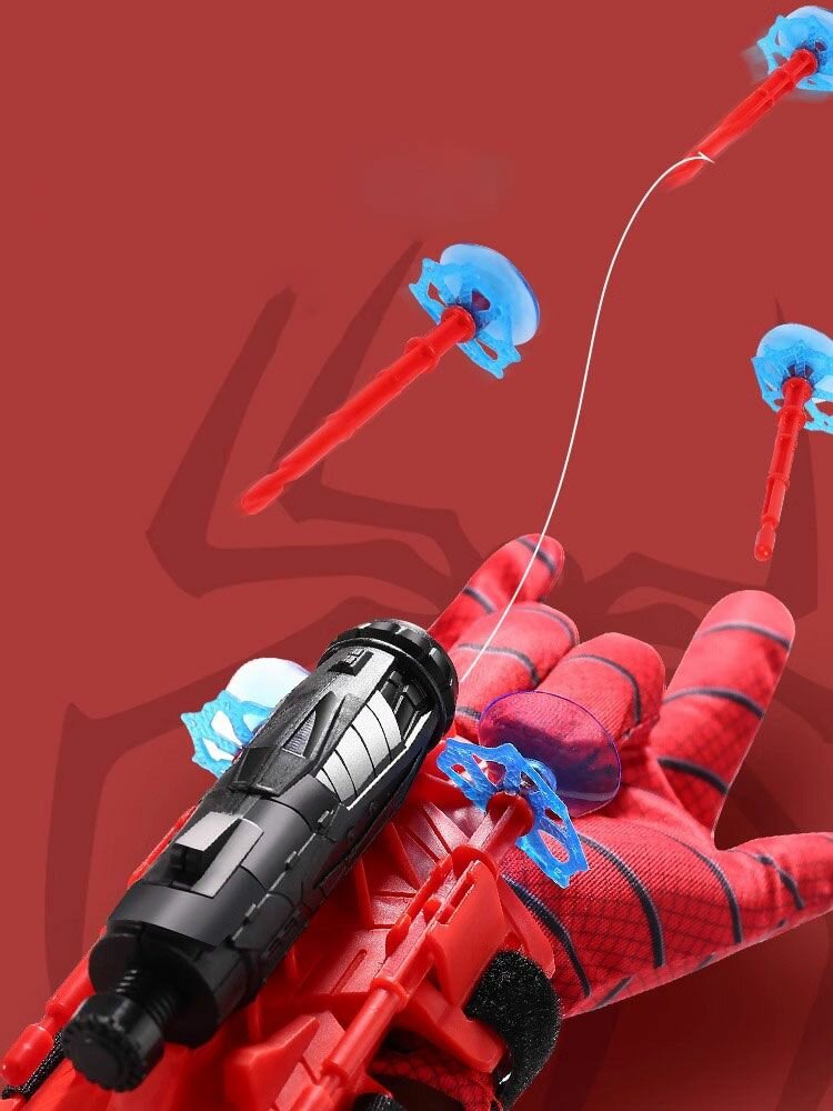 Перчатка Человек-Паук Spider-Man с паутиной Cтреляющий бластер с присосками игрушка на руку для детей