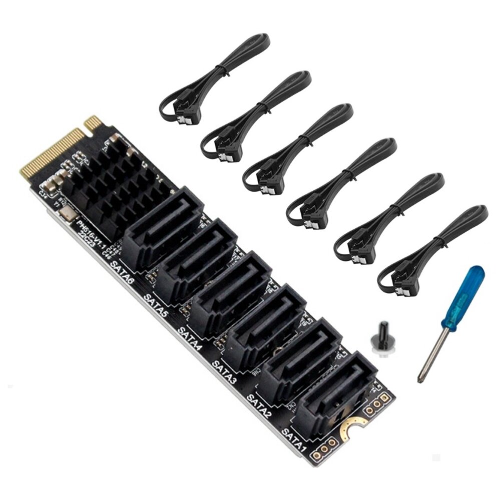 Плата расширения PCIE-SATA 6Gpbsx6-Port+кабель SATA MyPads