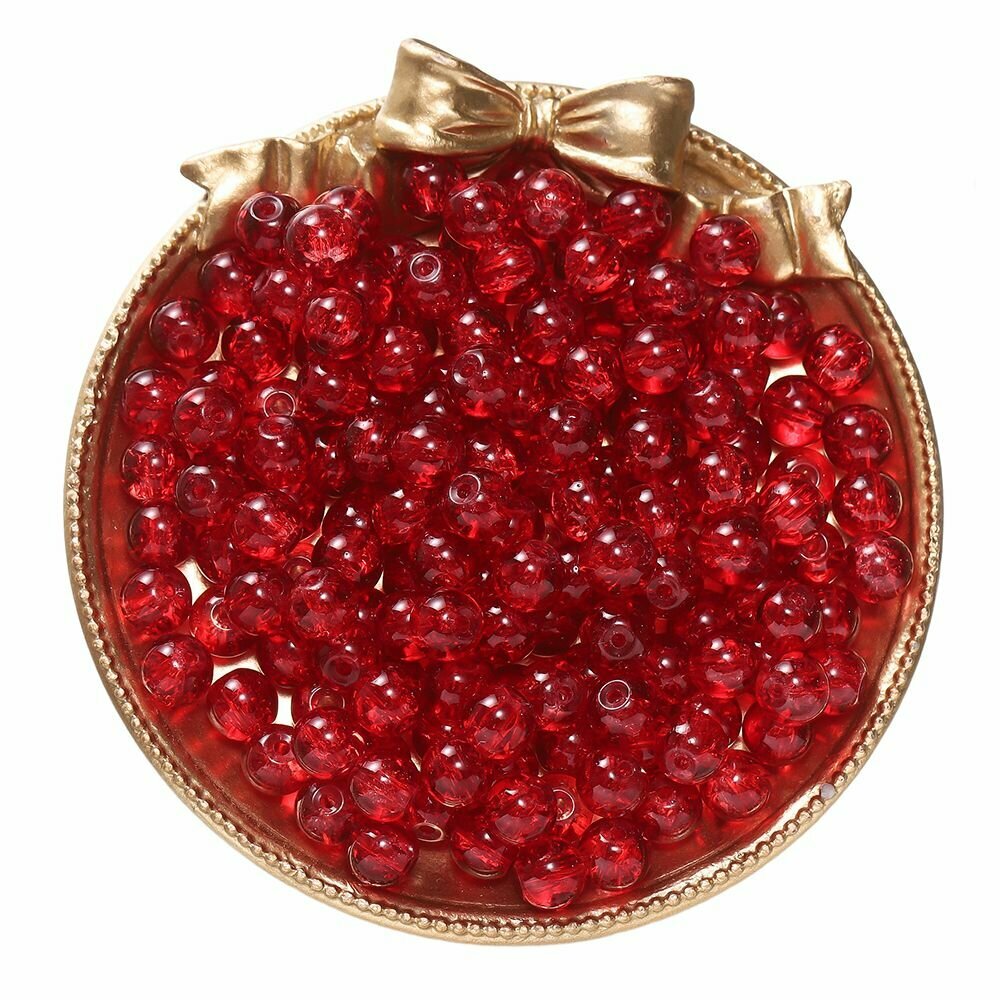 Бусины стекло Битое стекло ассорти 7*8 мм 50шт, красная.-