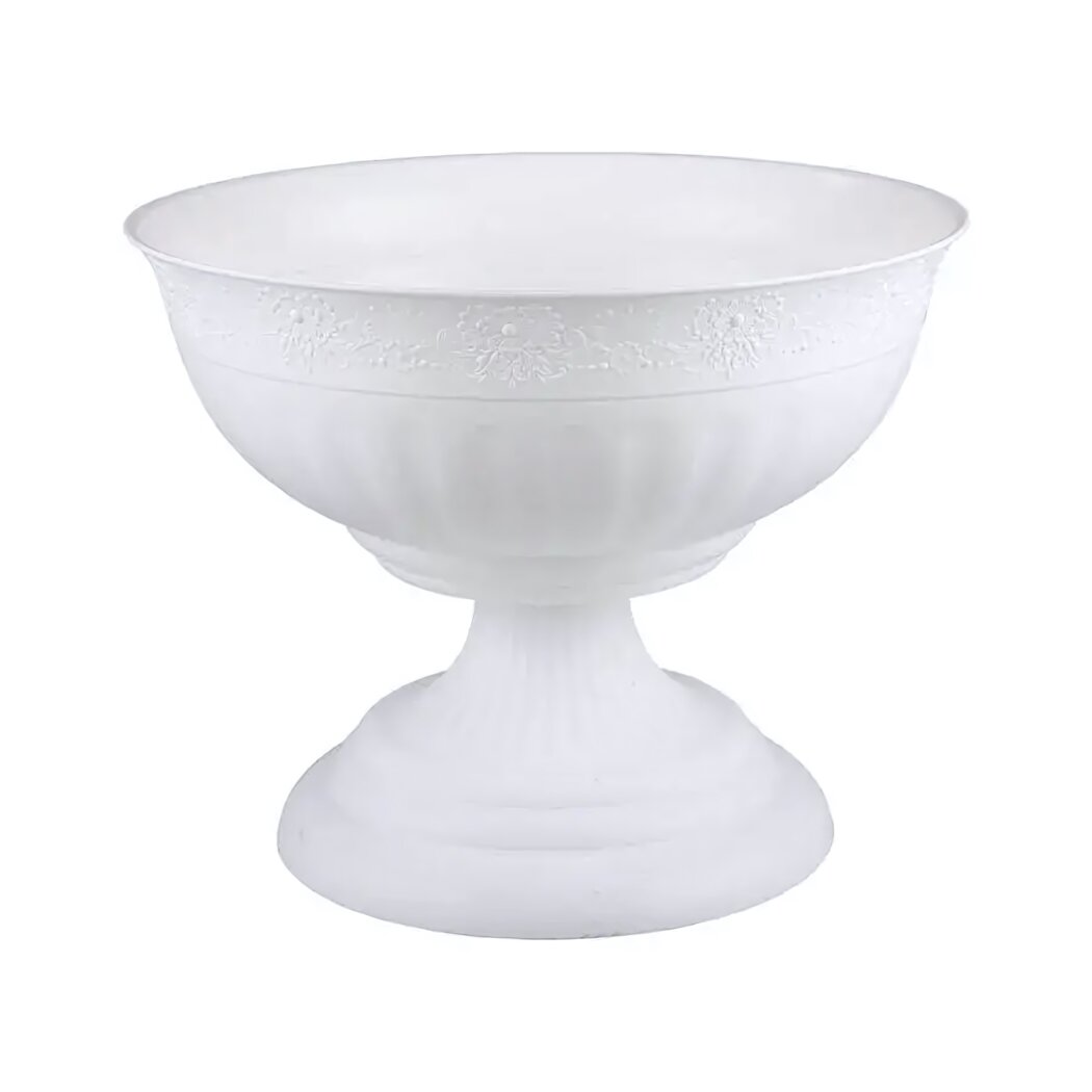 Вазон 'Венеция' пластиковый на ножке, белый, 17 л, диаметр 445 мм