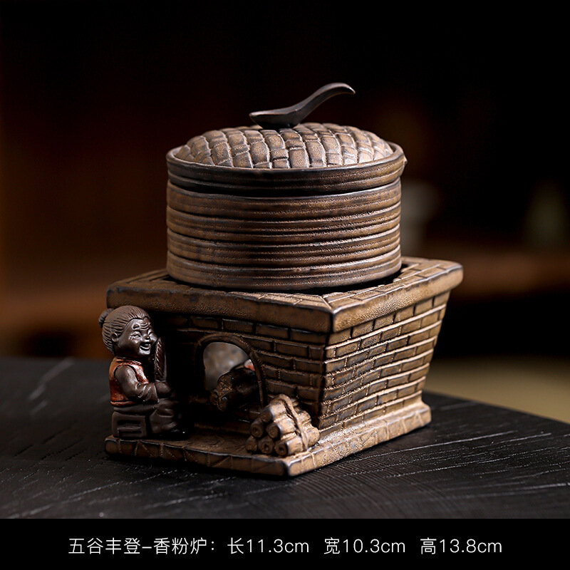 Домашний чайный сервиз, печь для обжарки чая, чайная печь из деревенской керамики для заваривания и усиления аромата чая, аксессуары для подогрева чая, подогреватель для чая на свечах.