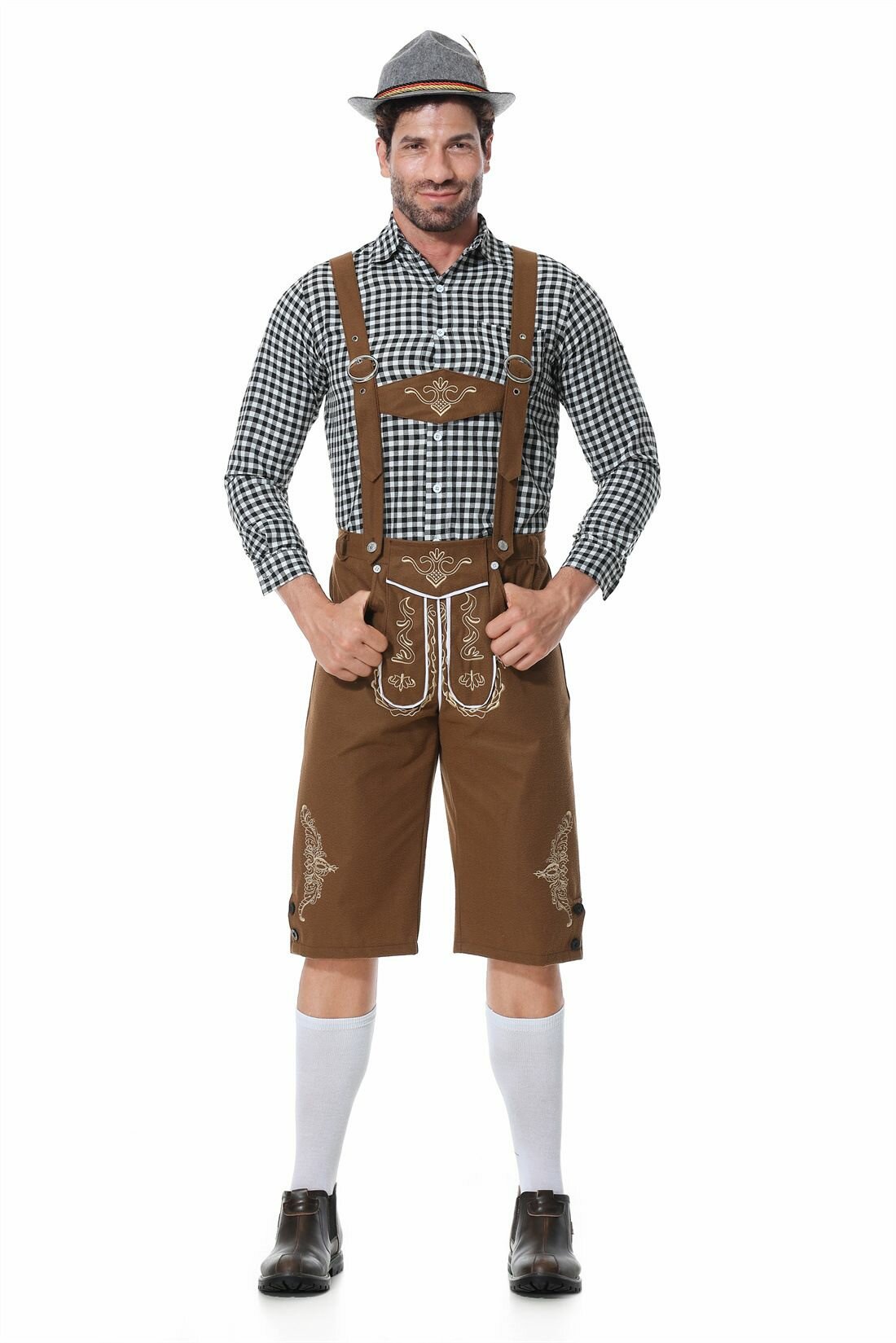 Мужской пивной костюм с вышивкой M-XXL Комплект нагрудных брюк Cosplay Dress up Store