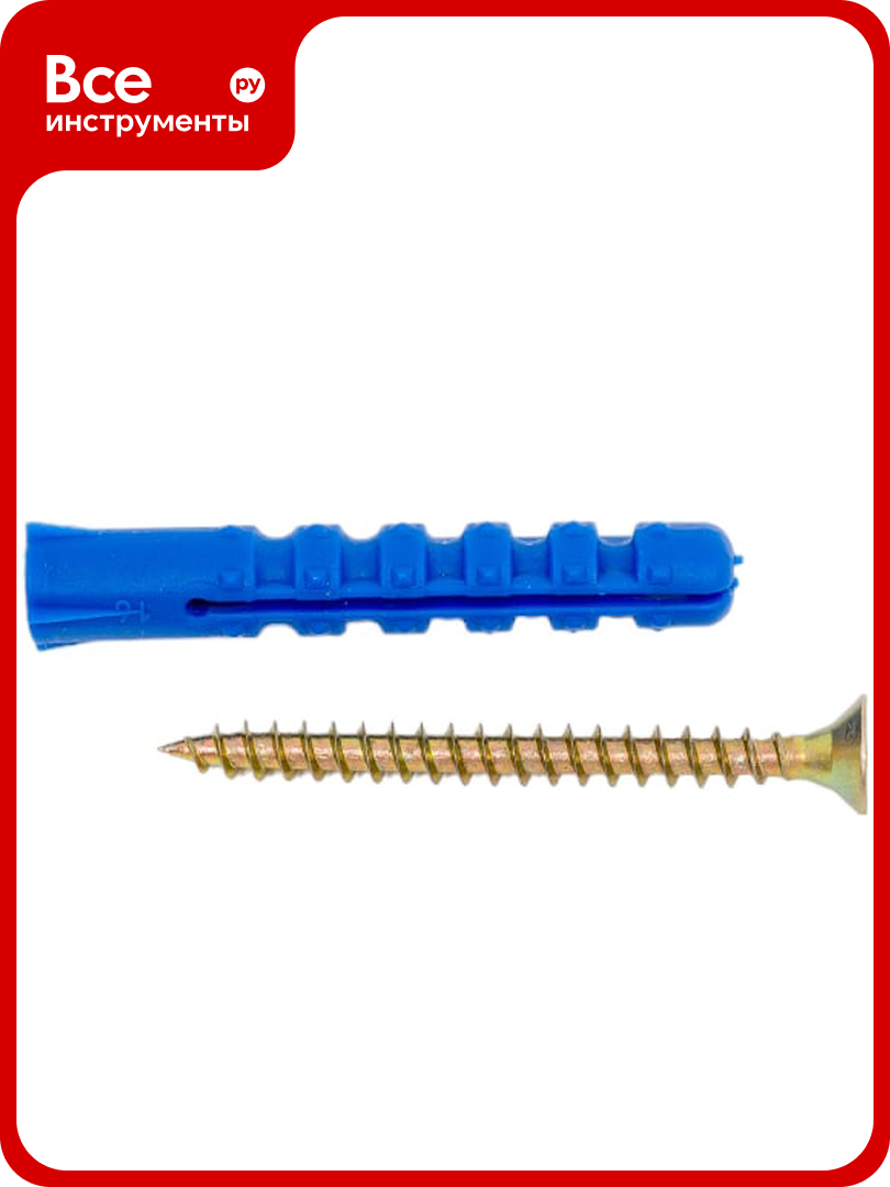 Набор крепления плинтусов VIPкрепеж 100 штук 43908 VIPS полипропиленовый дюбель‑ёжик для деревянных и пластиковых